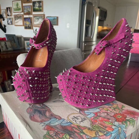 Jeffrey Campbell | Shoes | Jeffrey Campbell Magenta Suede Spiky ...
